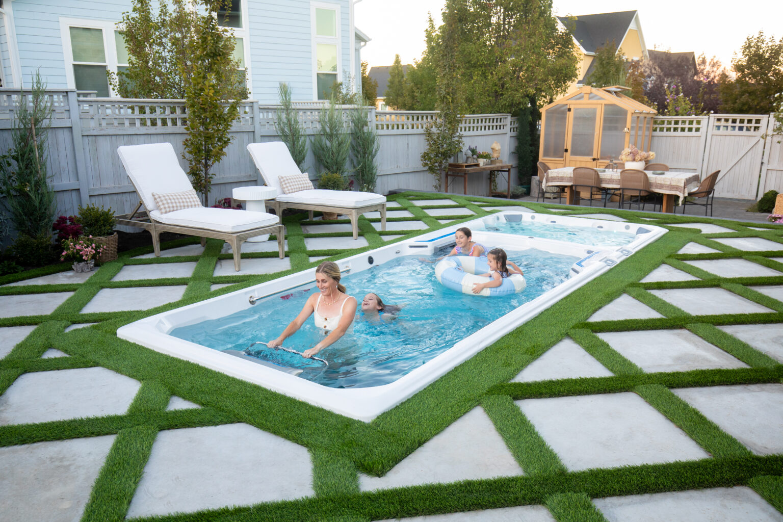 Creekside Colonial Backyard Reveal with Endless Pools | House of Jade ...